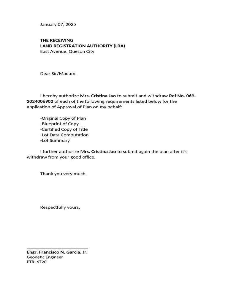 Authorization Letter | PDF
