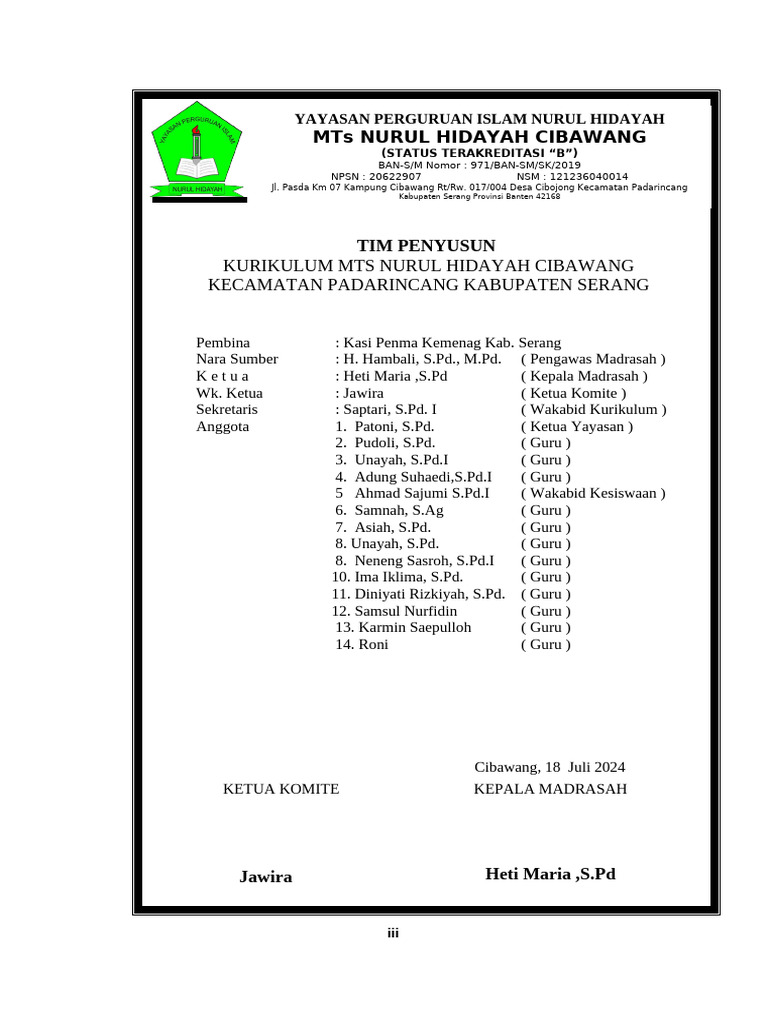 4.tim Penyusun KTSP 22 | PDF