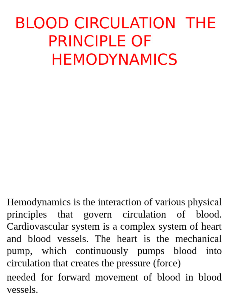 Circulation (Hemodynamics) | PDF | Hemodynamics | Blood Vessel