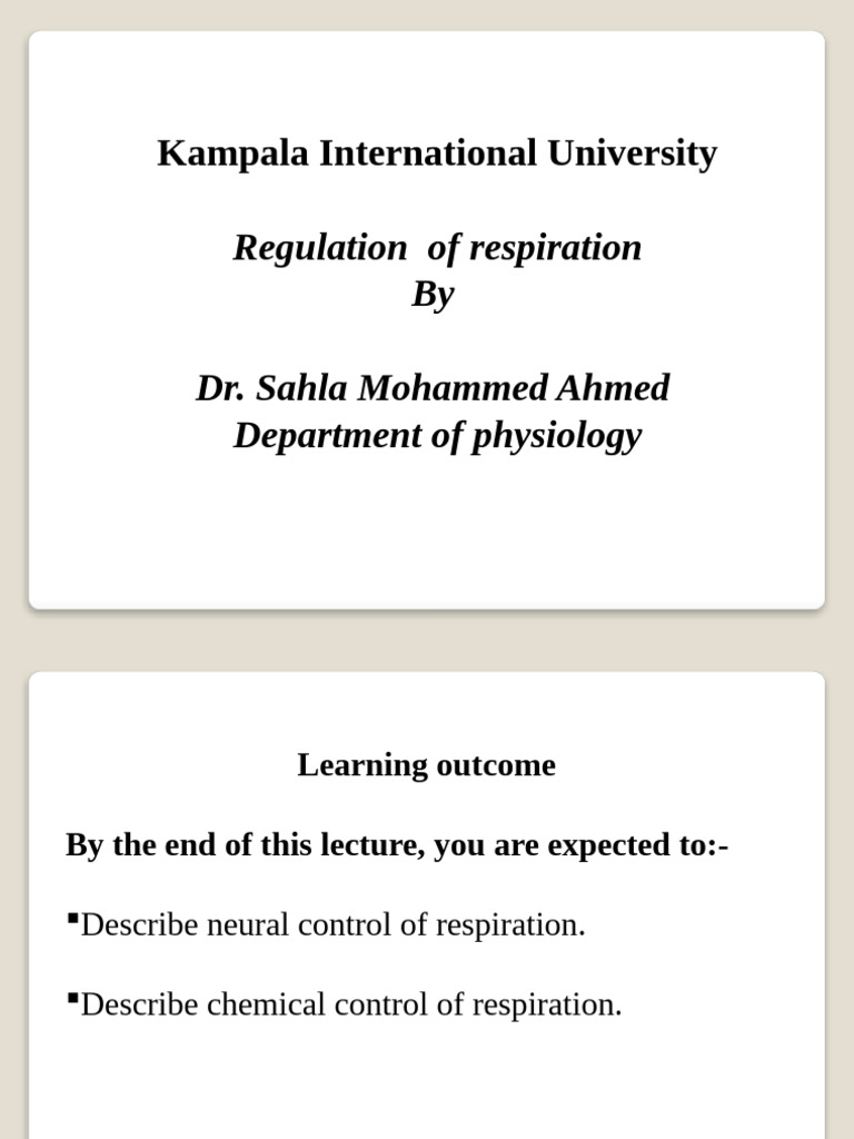 Control of Respiration Mechanisms Explained | PDF | Physiology