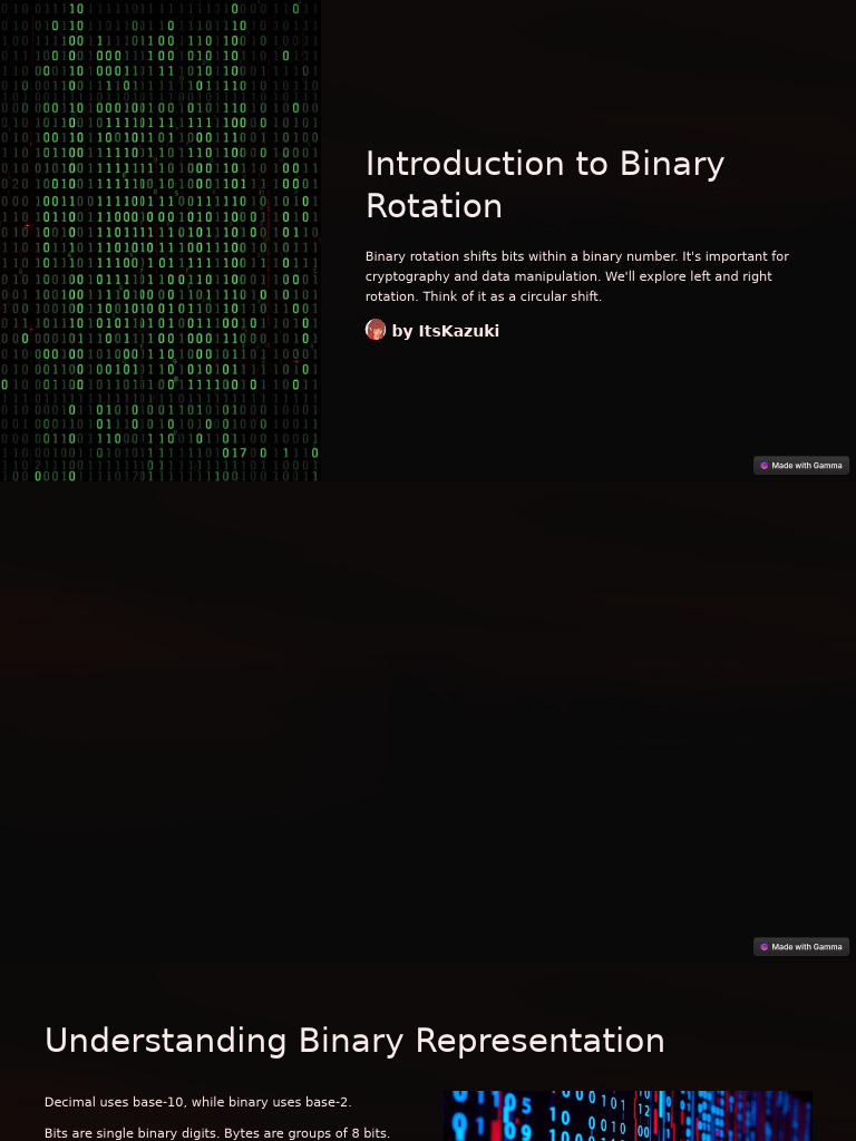 Introduction To Binary Rotation | PDF | Bit | Computer Data