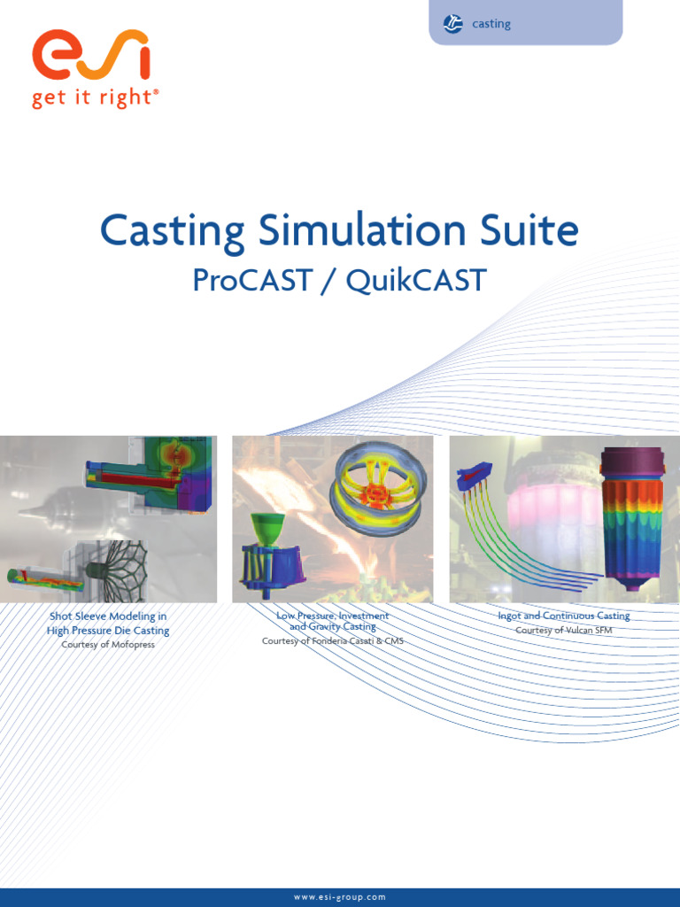 Casting Simulation Suite - ProCAST & QuikCAST Brochure - ESI Group | PDF | Foundry | Applied And ...