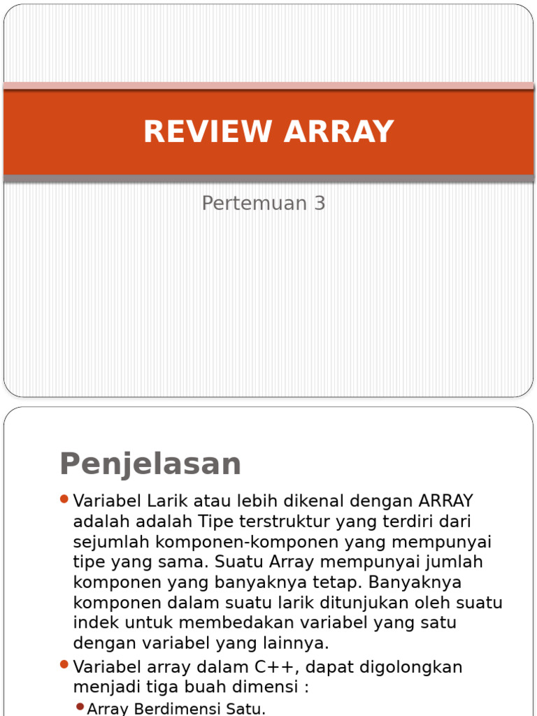 Review ARRAY - Struktur Data | PDF