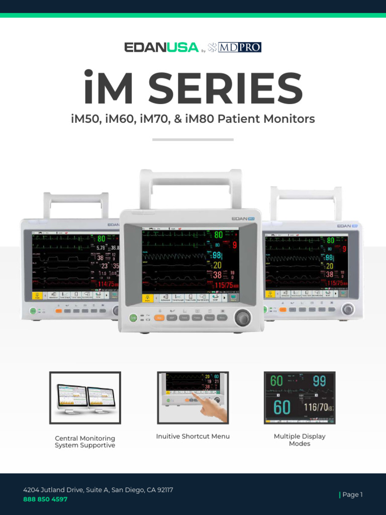 Im50 60 70 80 - EdanUSAbyMdpro - Brochure2024 1 | PDF | Blood Pressure | Electrocardiography