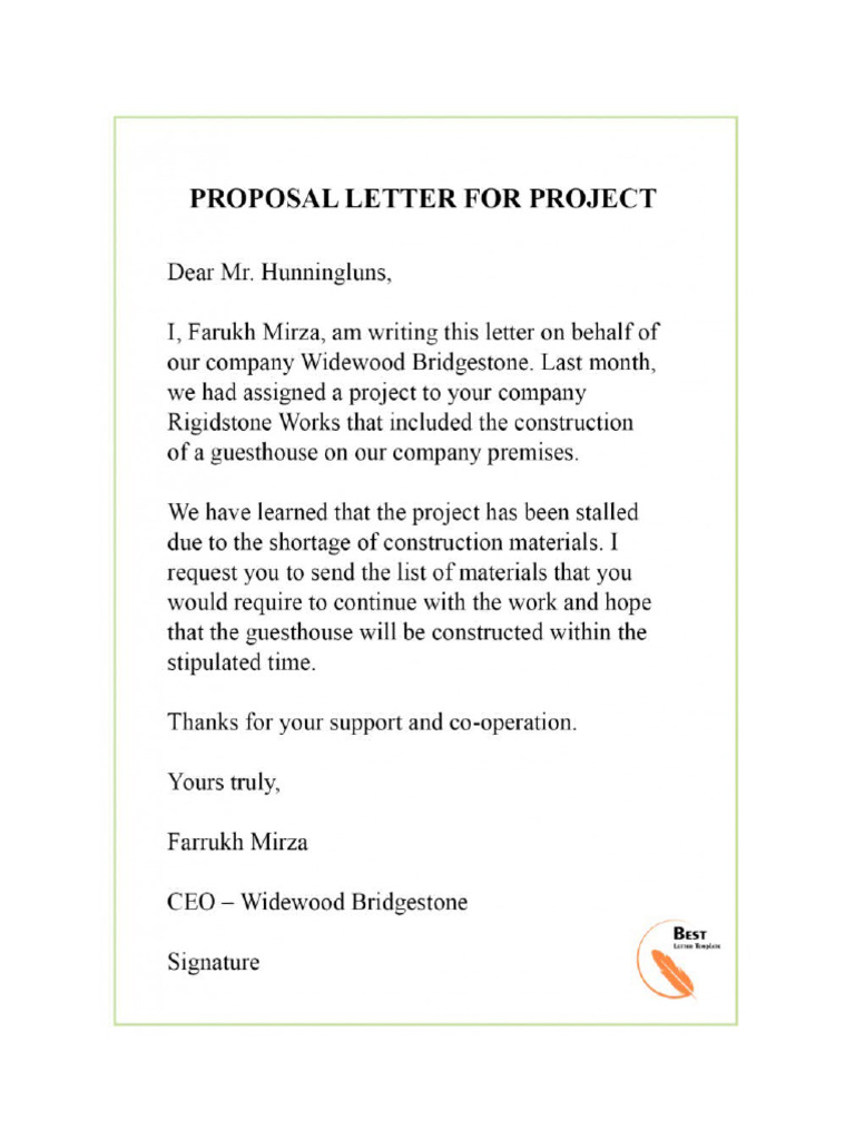 Proposal Letter sample | PDF