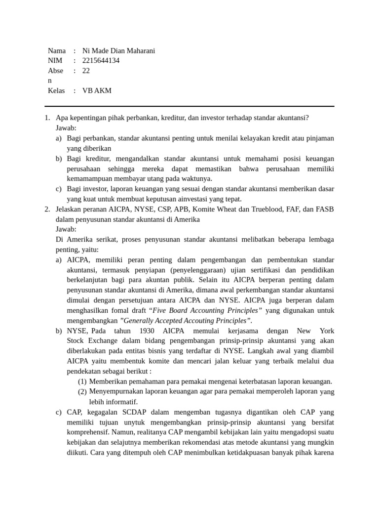 Peran Lembaga Akuntansi di AS | PDF
