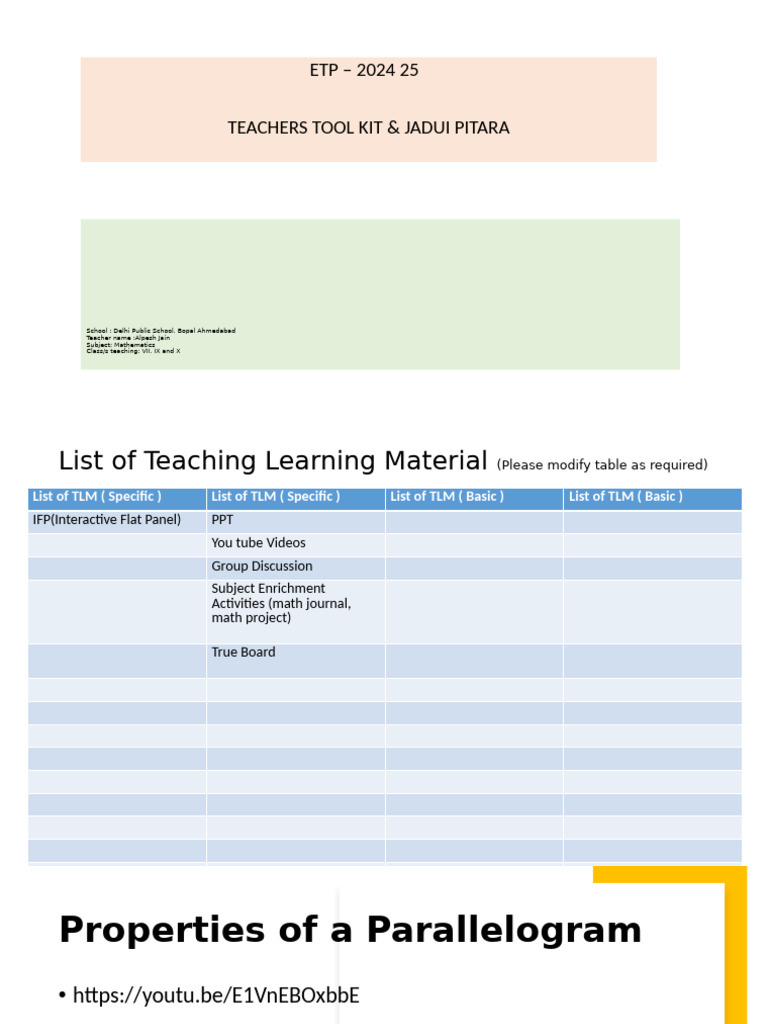 TLM Presentation Template | PDF