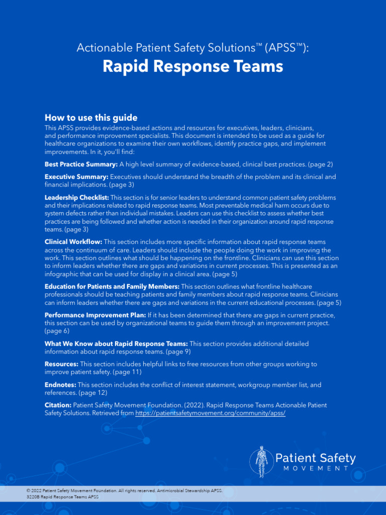 APSS Rapid Response Teams | PDF | Health Care | Clinical Medicine