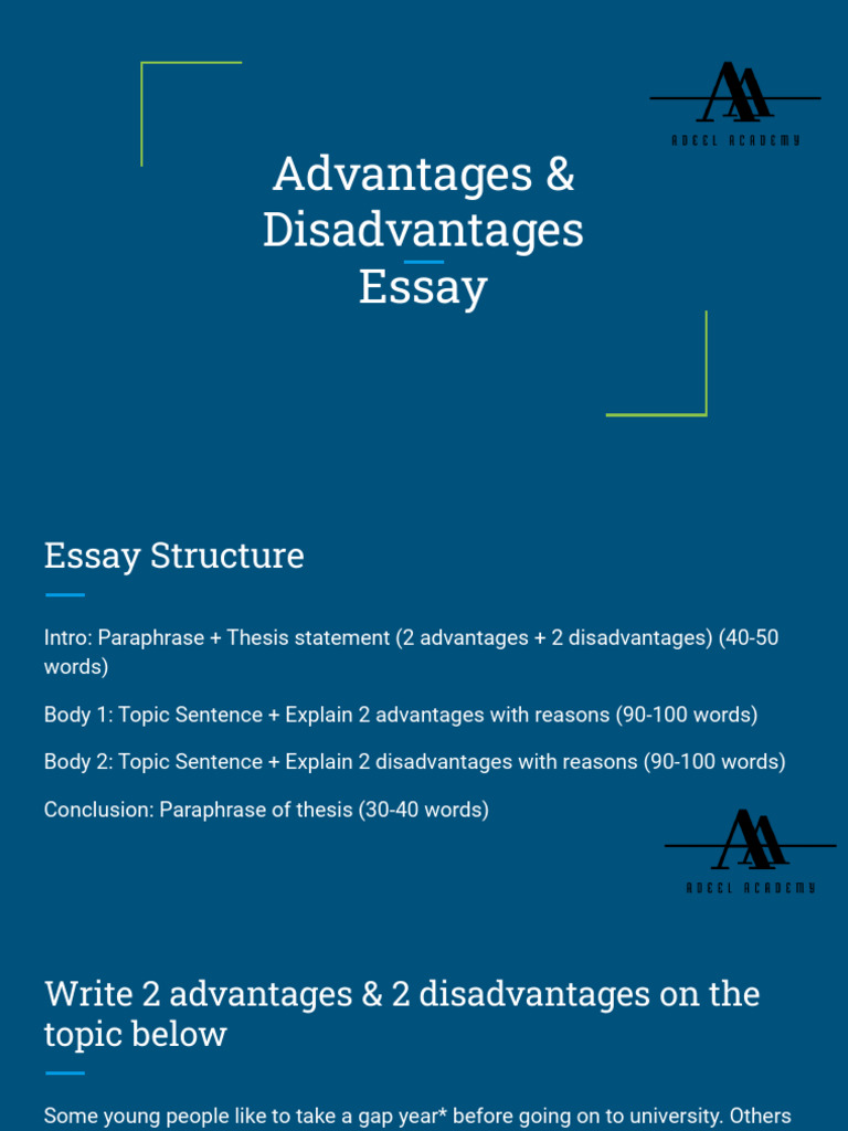 Advantages & Disadvantages Essay | PDF | Essays | Apartment
