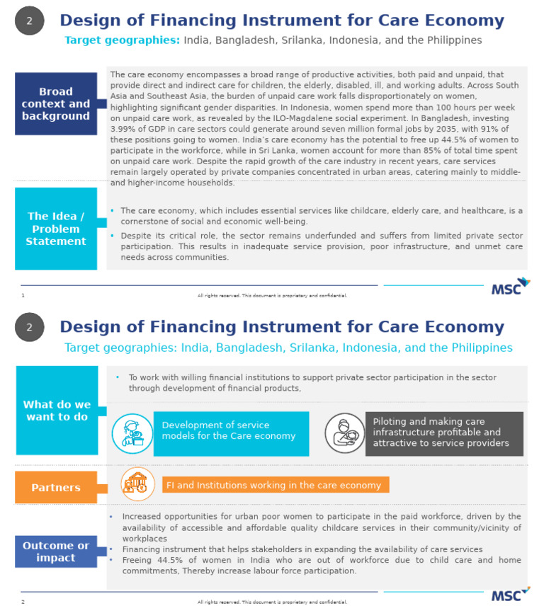 Financing Solutions for Care Economy | PDF | Workforce | Child Care