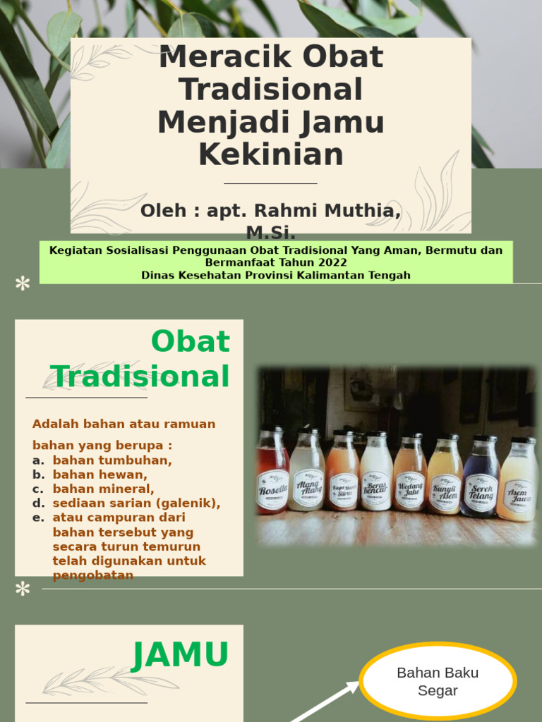 Meracik Obat Tradisional Menjadi Jamu Kekinian | PDF