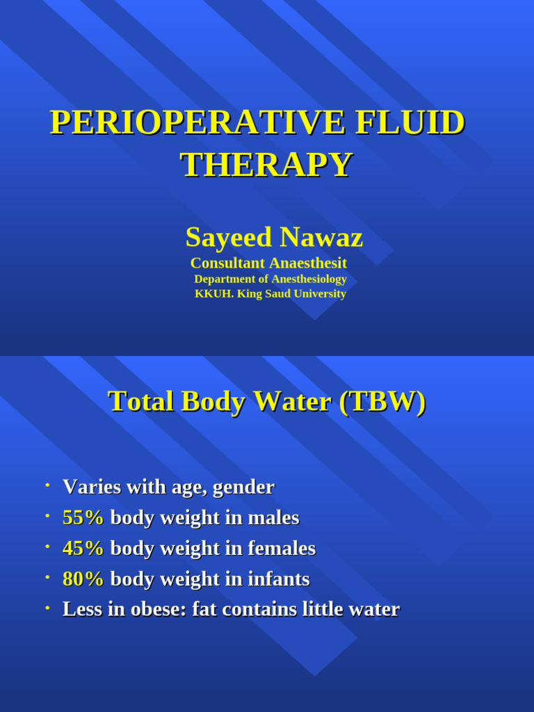 Lecture 9 - Perioperative Fluids Therapy | PDF | Blood Type | Blood ...