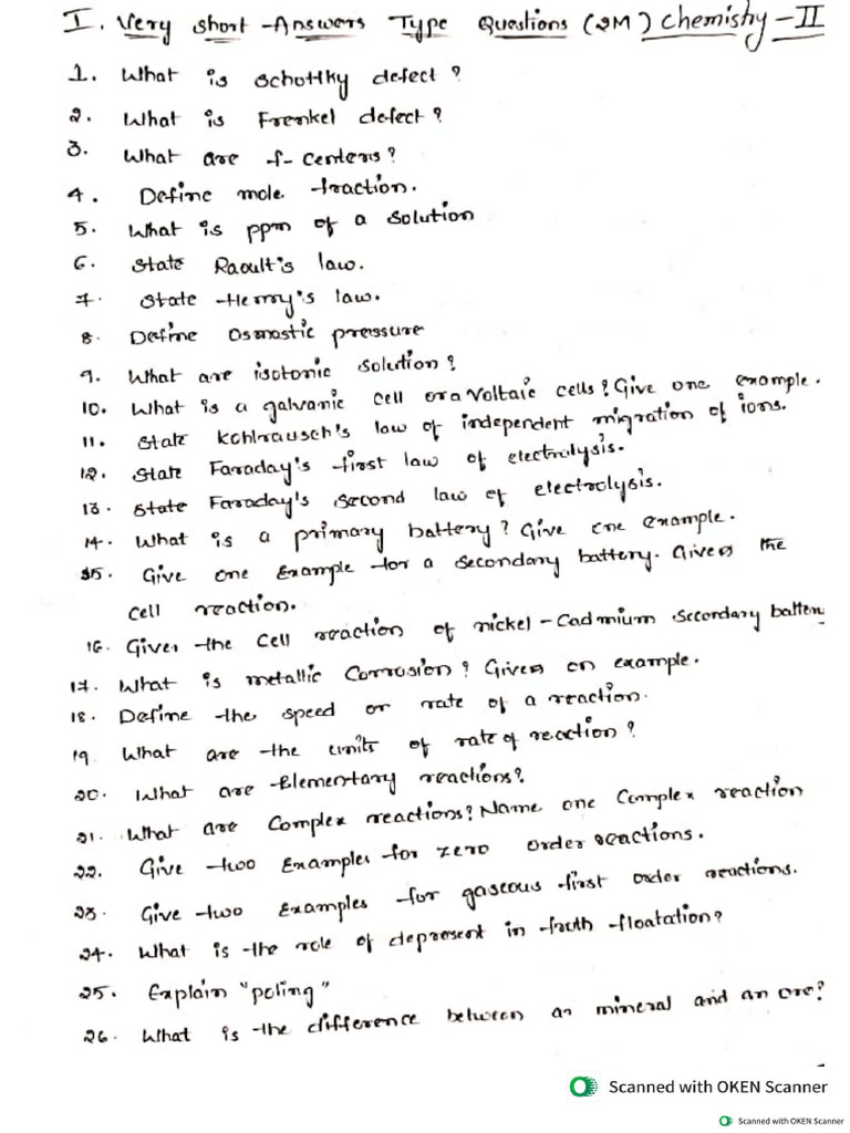 CHE-2 IMP Questions List | PDF