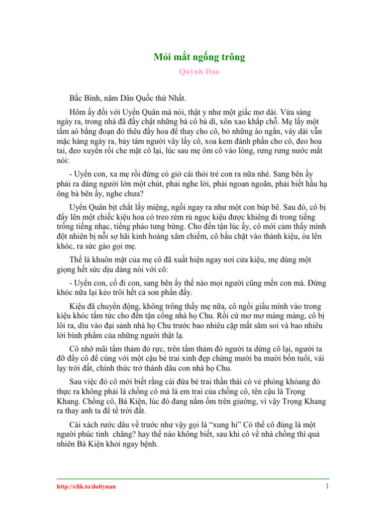 Moi Mat Ngong Trong | PDF