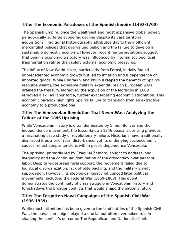 Venezuelan History Analysis | PDF | Venezuela | Spanish Empire