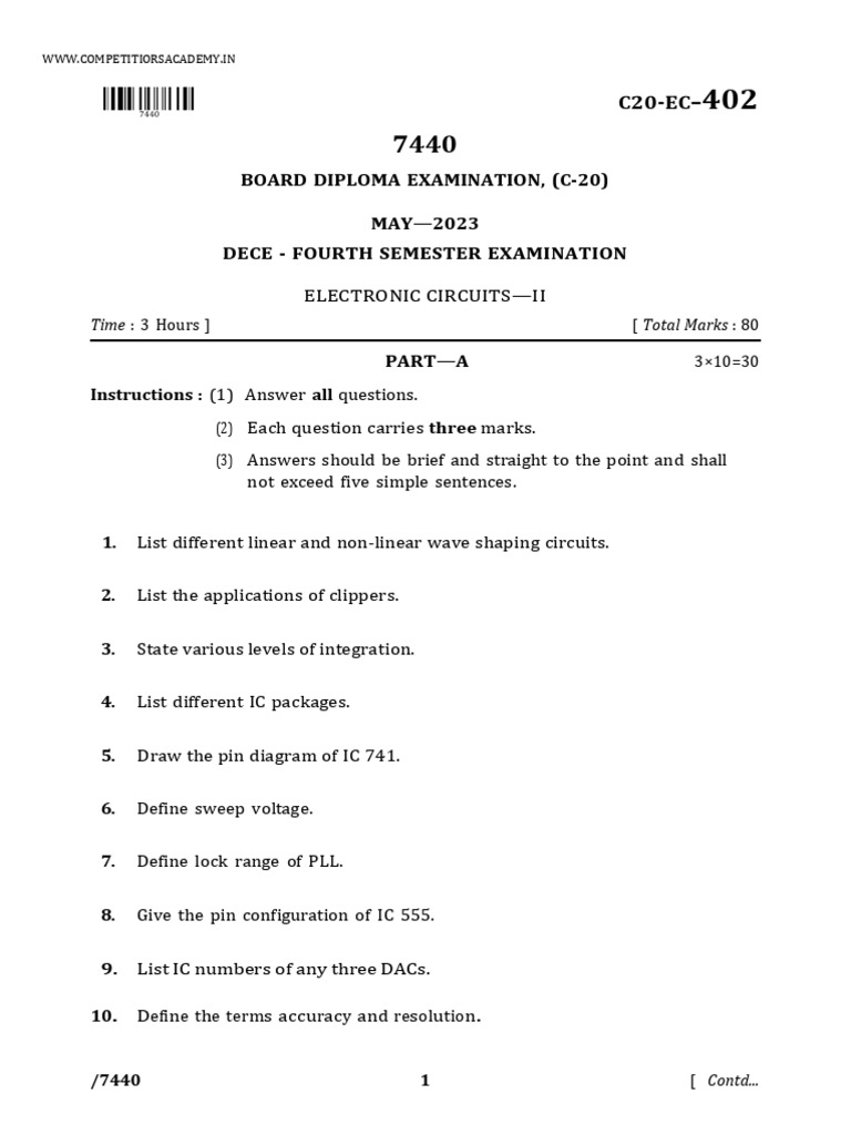 C20-EC-402-MAY-2023 | PDF | Operational Amplifier | Electrical Components