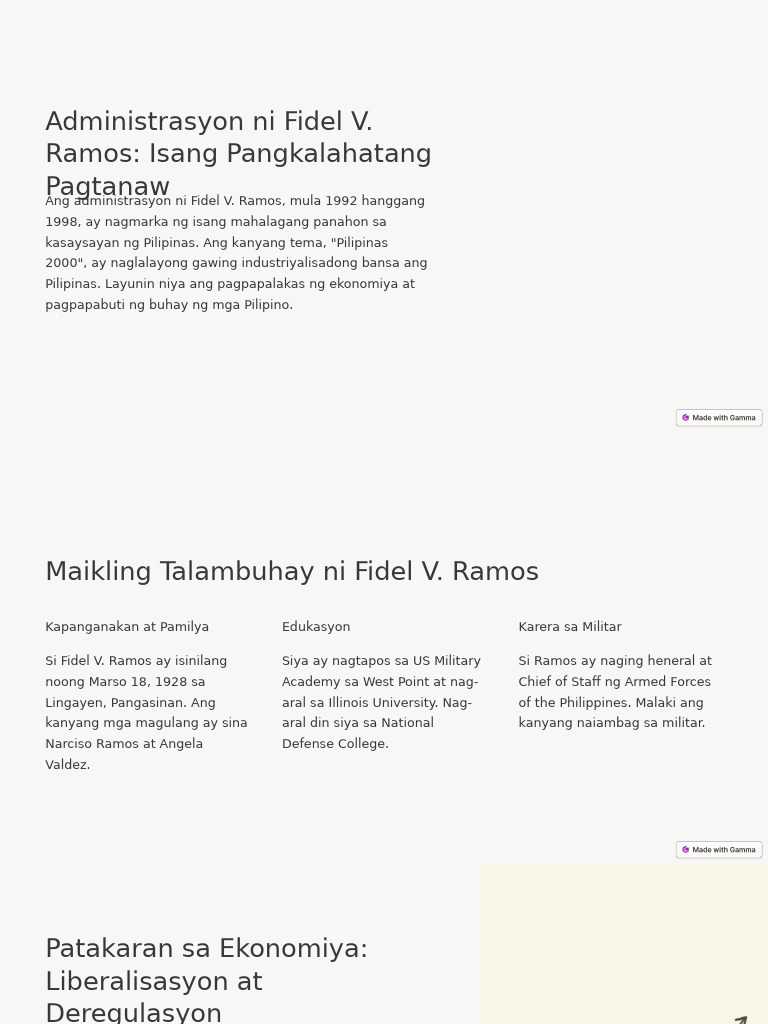 Administrasyon-ni-Fidel-V-Ramos-Isang-Pangkalahatang-Pagtanaw | PDF