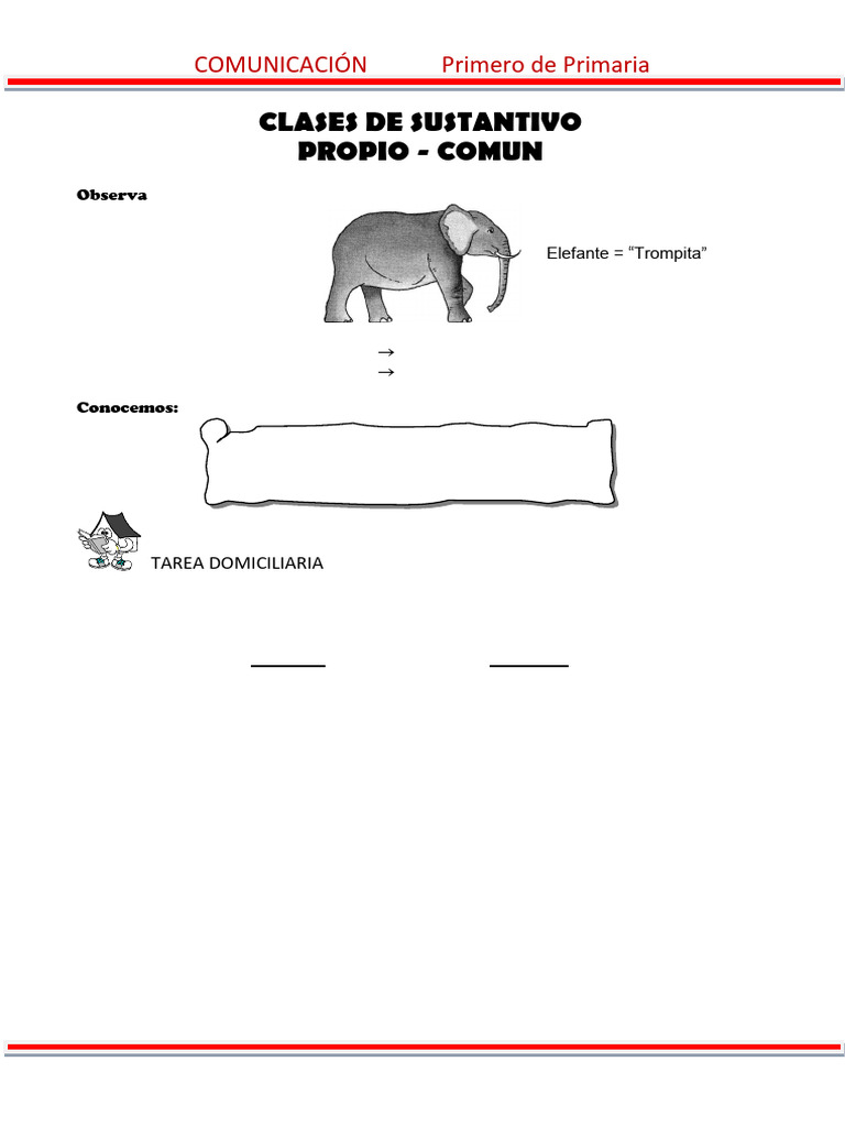 Clases de Sustantivo para Primero de Primaria | PDF