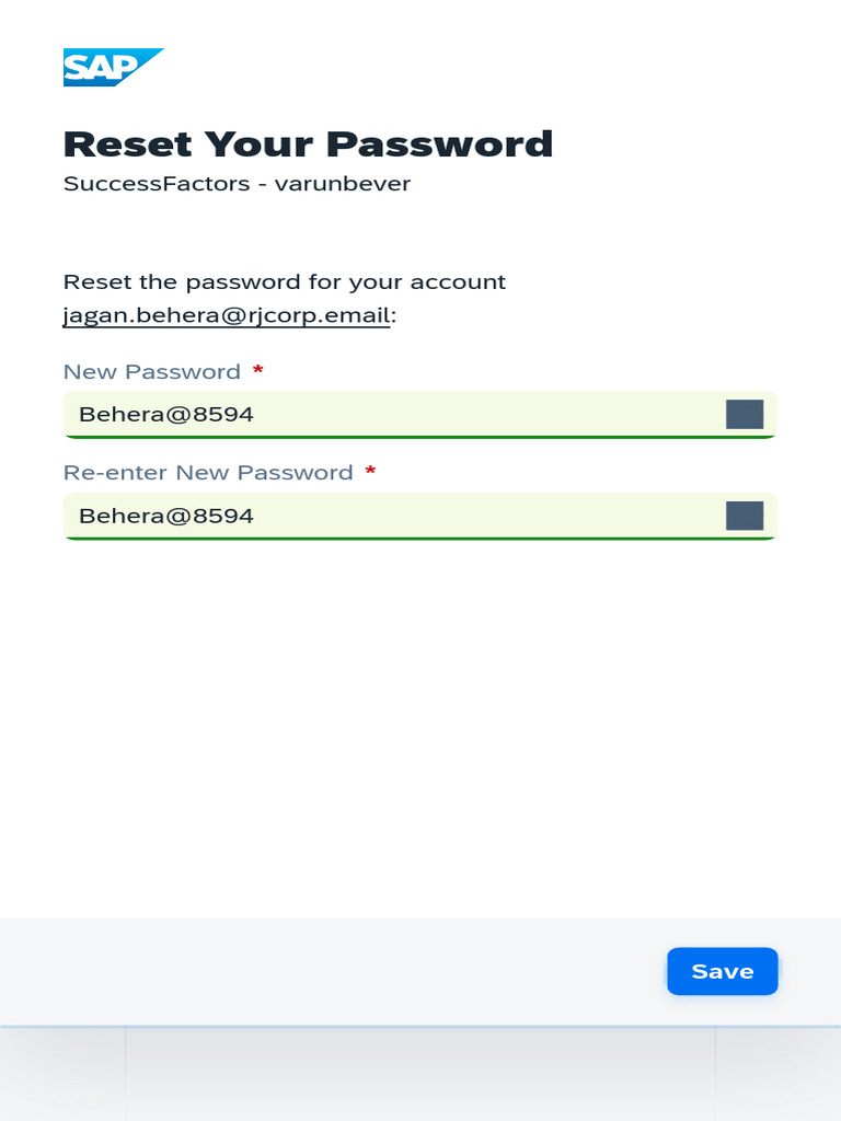 Reset Your SuccessFactors Password | PDF