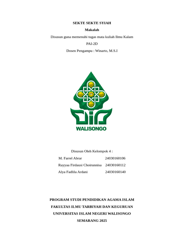 Sekte-Sekte Syi'ah dan Ajarannya | PDF
