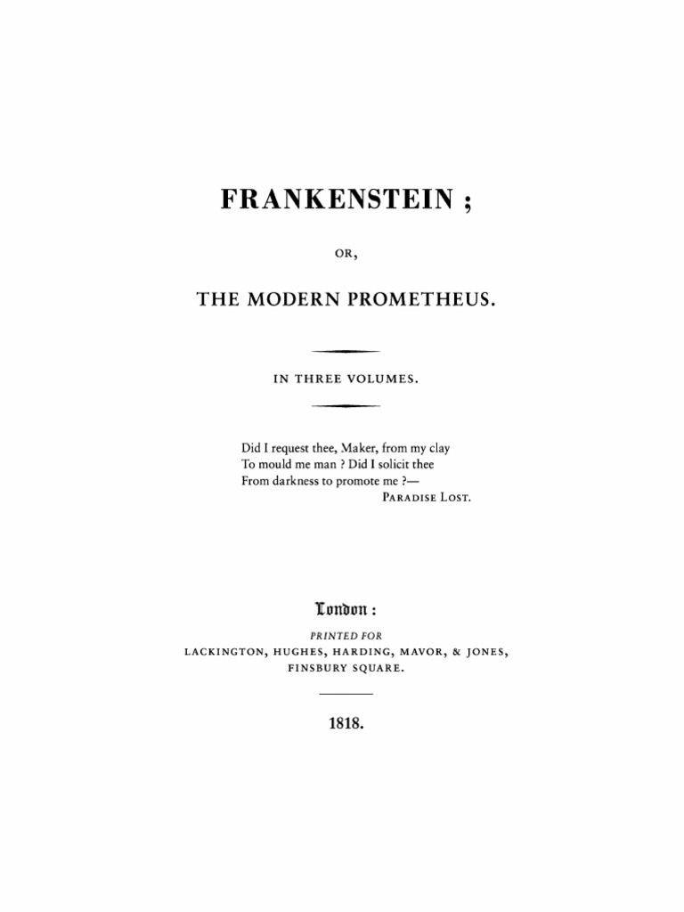 Frankenstein - 1818 Text | PDF