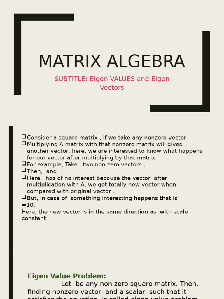 Eigen Value and Eigen Vectors | PDF | Eigenvalues And Eigenvectors | Vector Space
