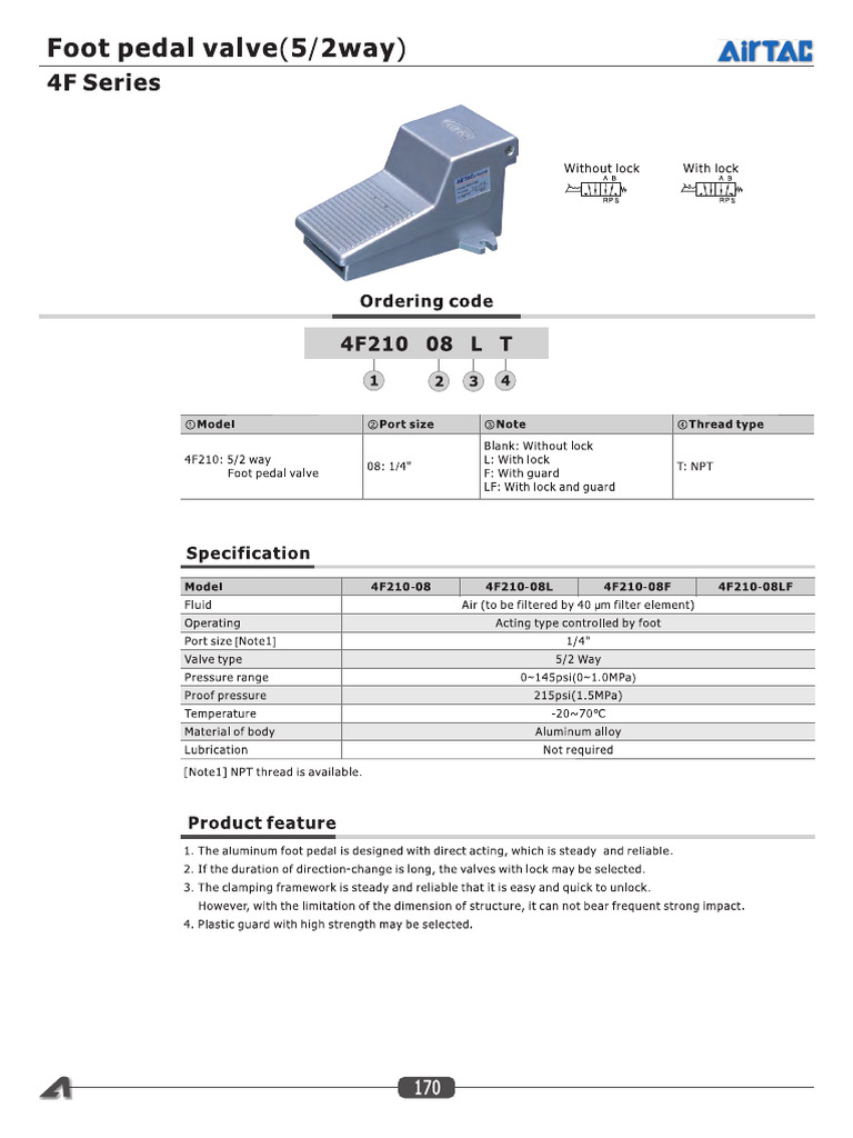 4F Series Foot Pedal Valve 202212151131105926 | PDF