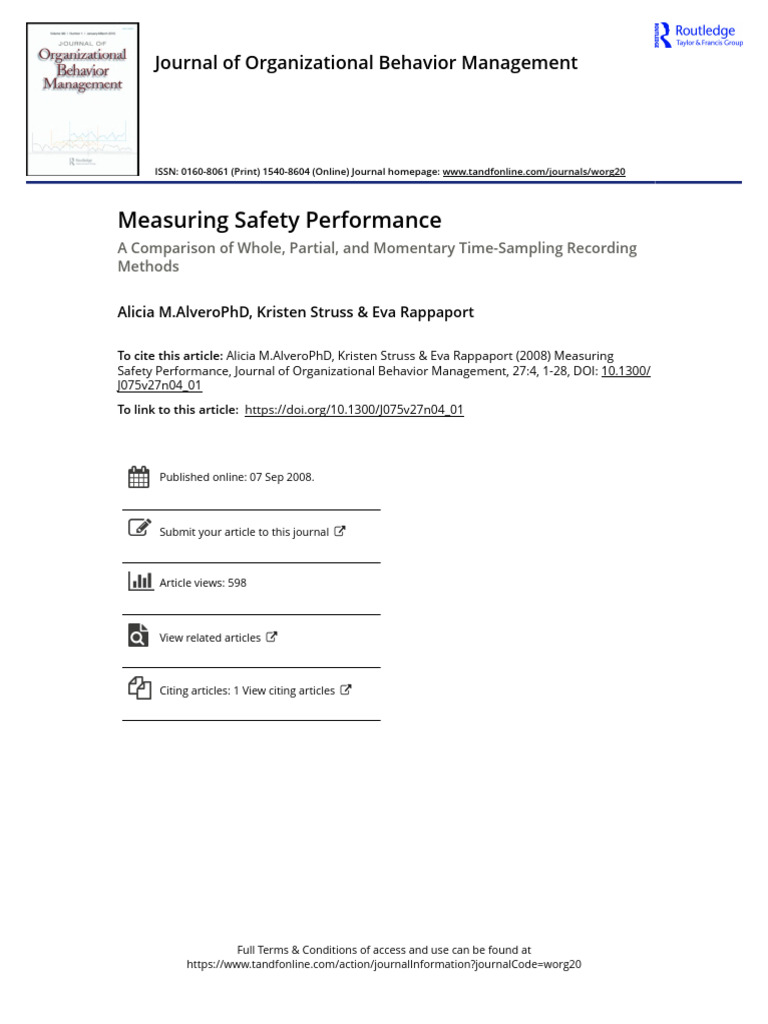 Measuring Safety Performance | PDF | Accuracy And Precision | Sampling ...
