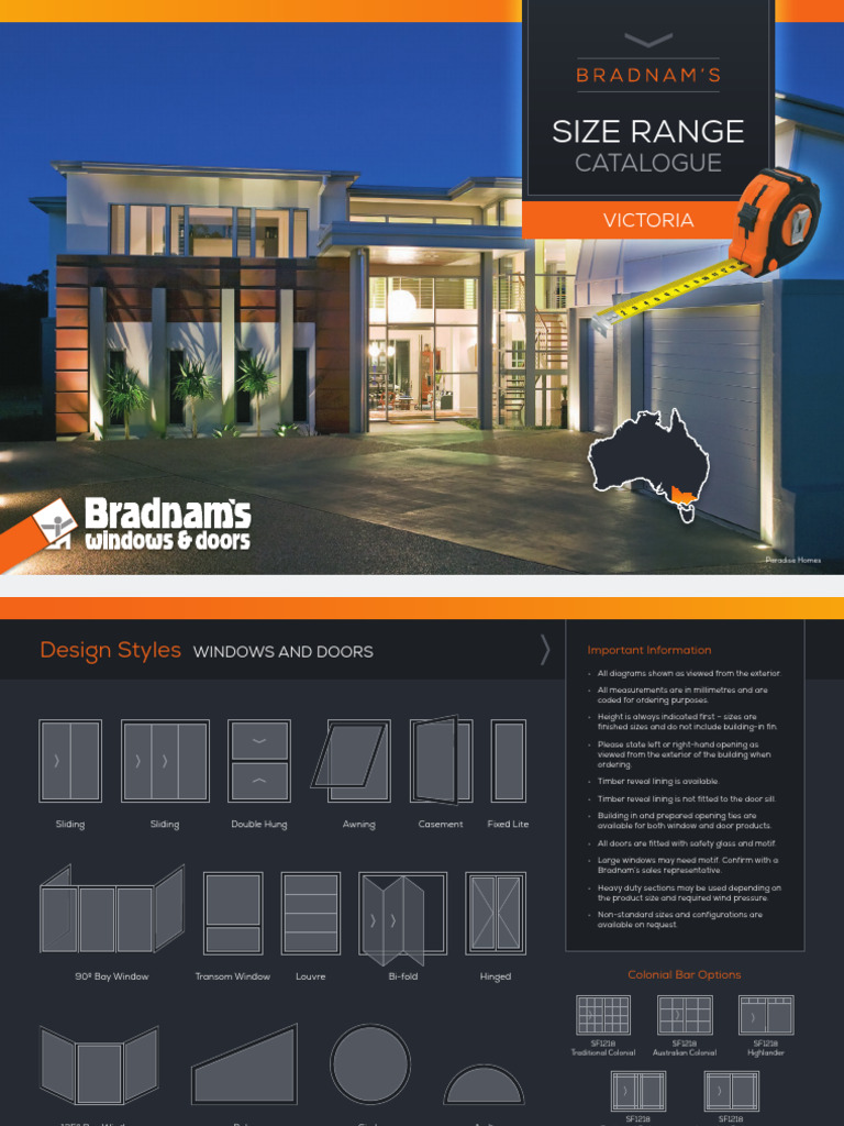 Windows and Doors Standard Sizes VIC Region | PDF | Door | Window