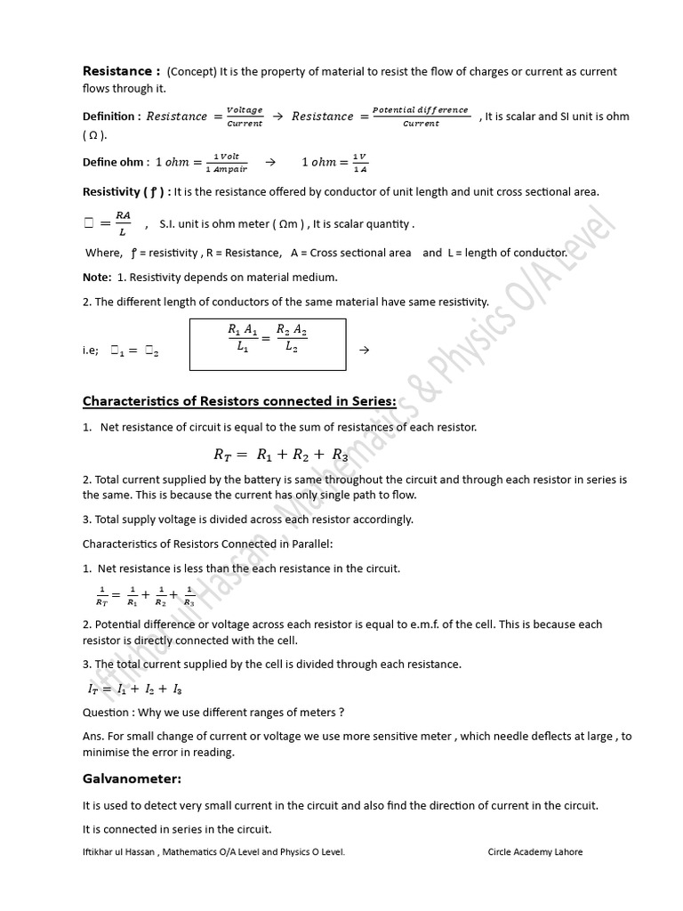 Electrical Current Part 2 | PDF | Voltage | Series And Parallel Circuits