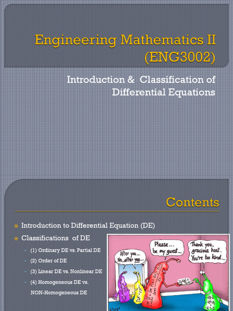 Module 1 - Introduction - General Classification of Differential ...