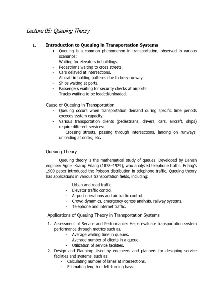 Lecture 05 - Queuing Theory | PDF | Applied Mathematics | Statistical Theory