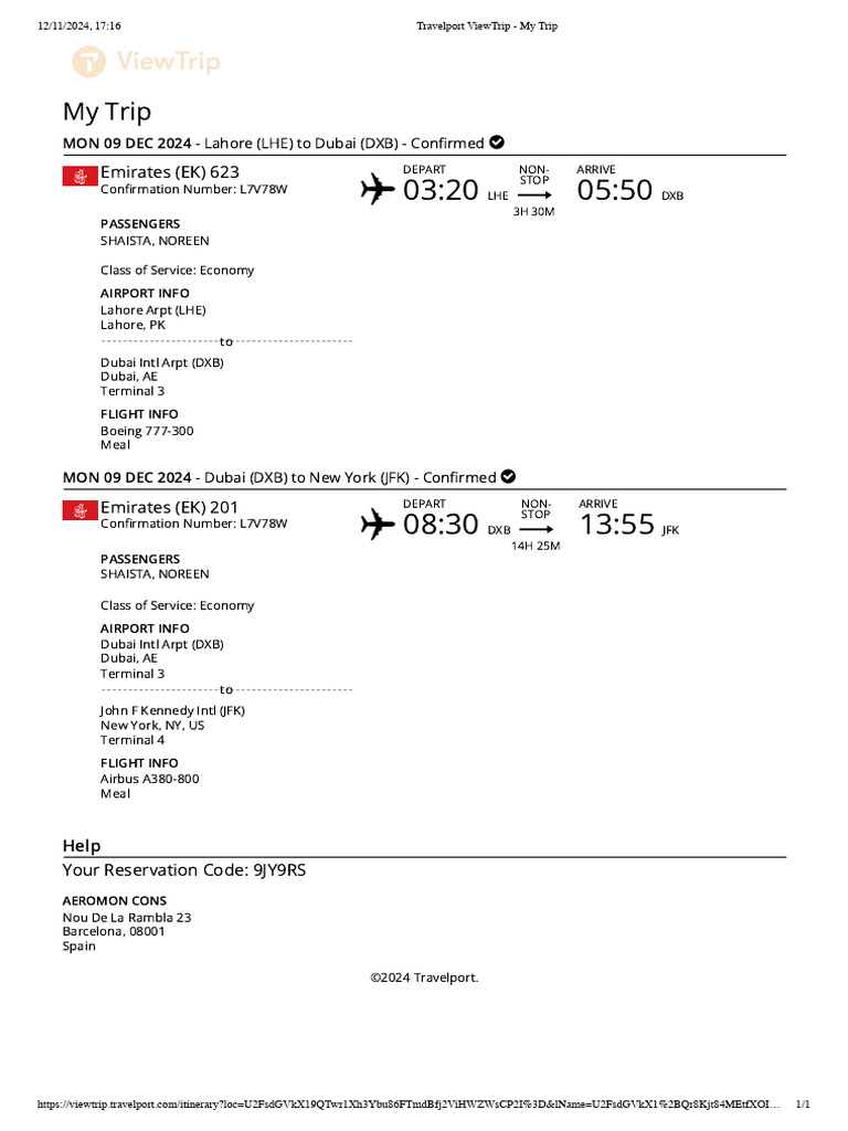 Travelport ViewTrip - My TripSA | PDF