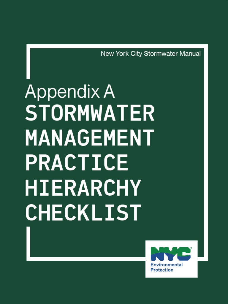 Appendix A - SMP Hierarchy Checklist | PDF | Stormwater | Horticulture