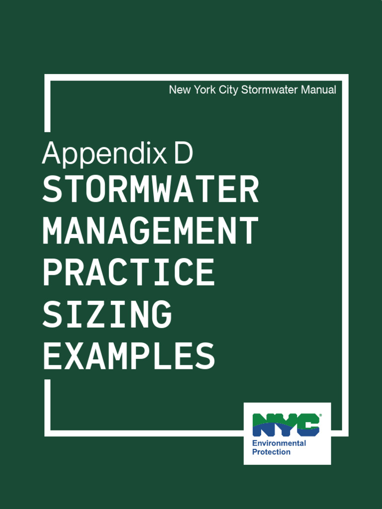 Appendix D- SMP Sizing Examples | PDF | Stormwater | Storm Drain