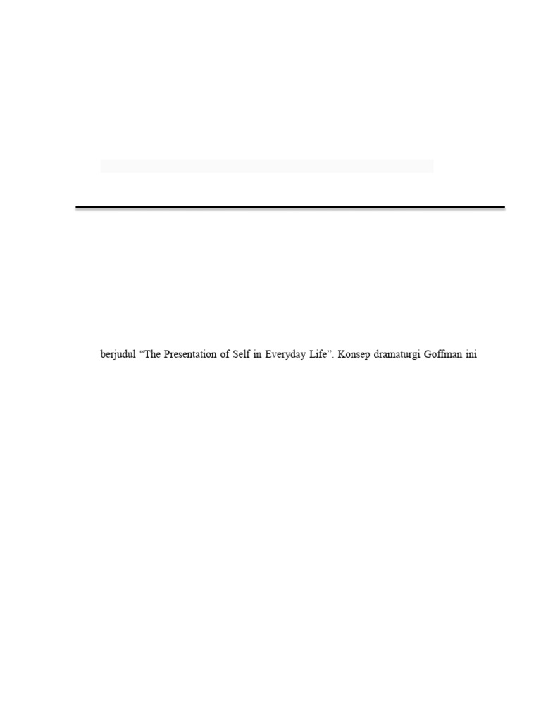 Teori Dramaturgi Goffman dalam Sosial | PDF