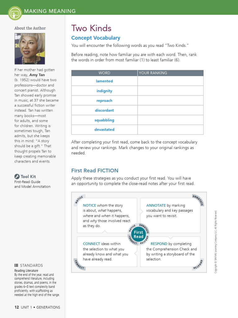 Two Kinds | PDF | Reading Comprehension