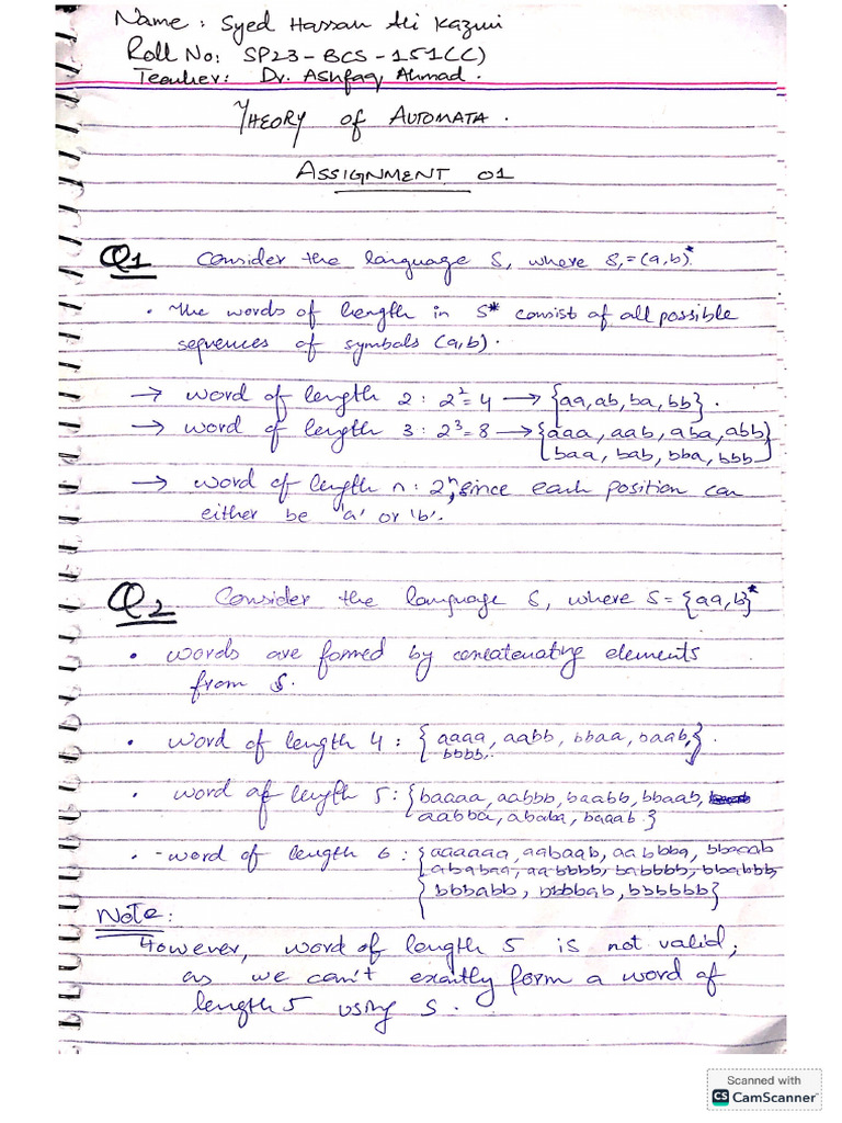 Automata Assignment 01 | PDF
