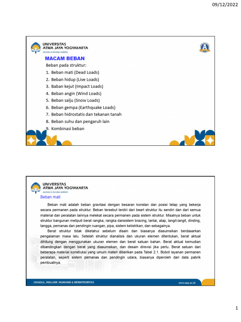 Jenis Beban dalam Desain Struktur | PDF
