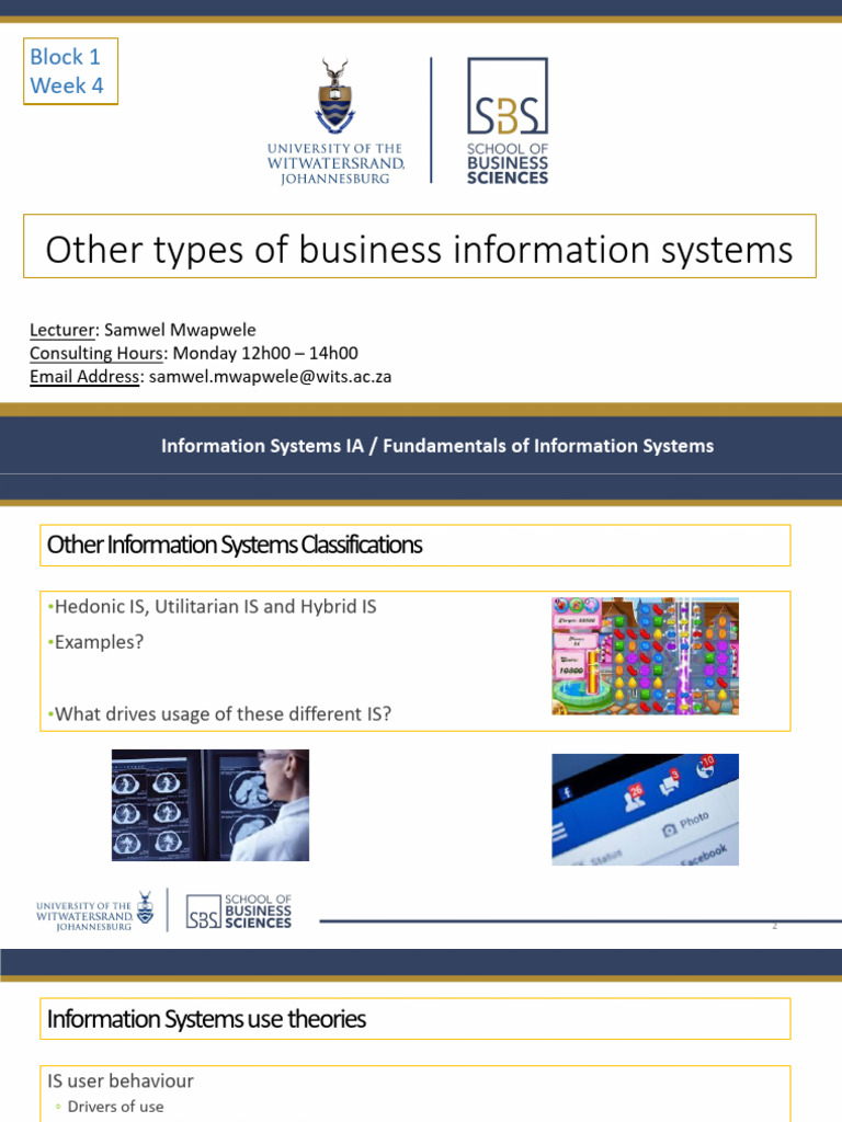 Other Types of Business Information Systems - Classifications - Slides ...