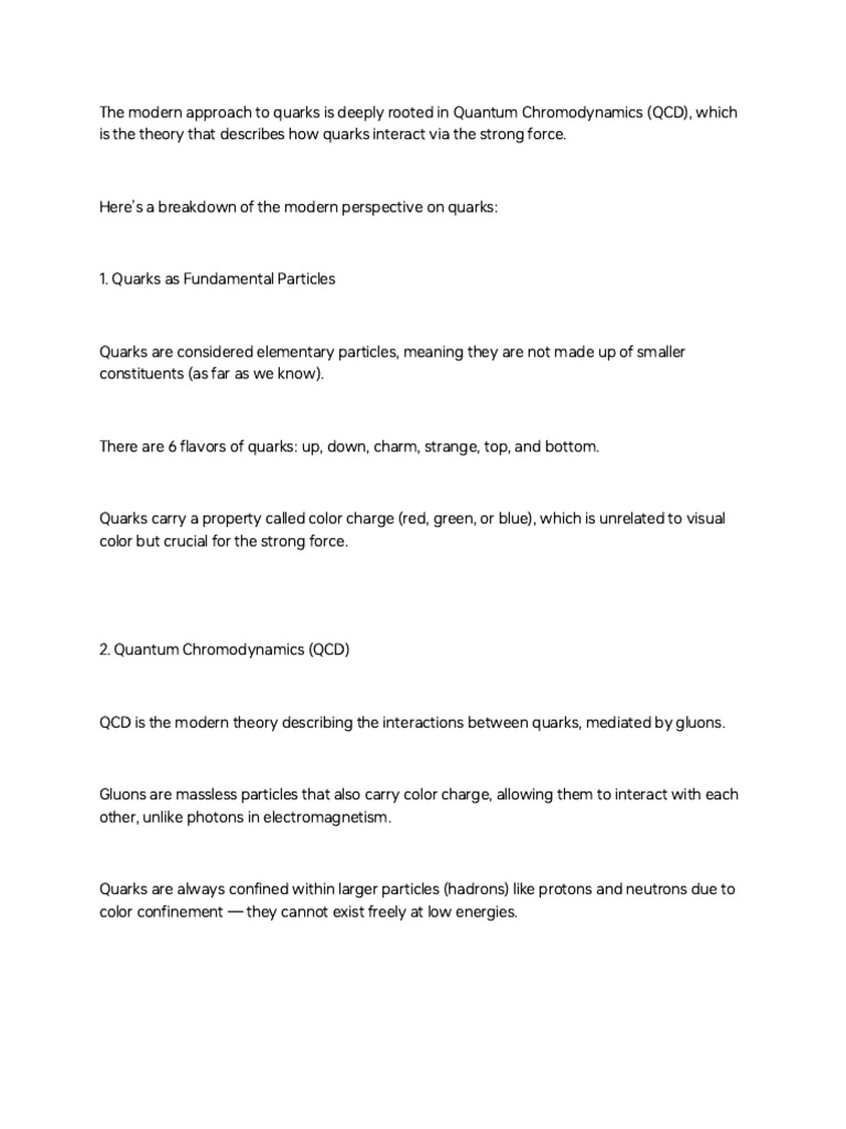 The Modern Concept of Quarks | PDF