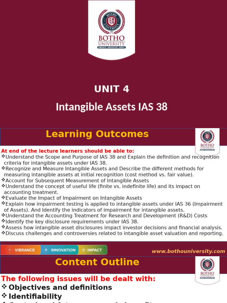 Unit 4 Intangible Assets IAS38 | PDF | Goodwill (Accounting ...