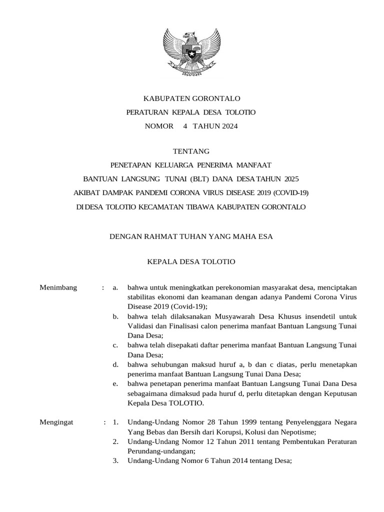SK Penerima BLT | PDF