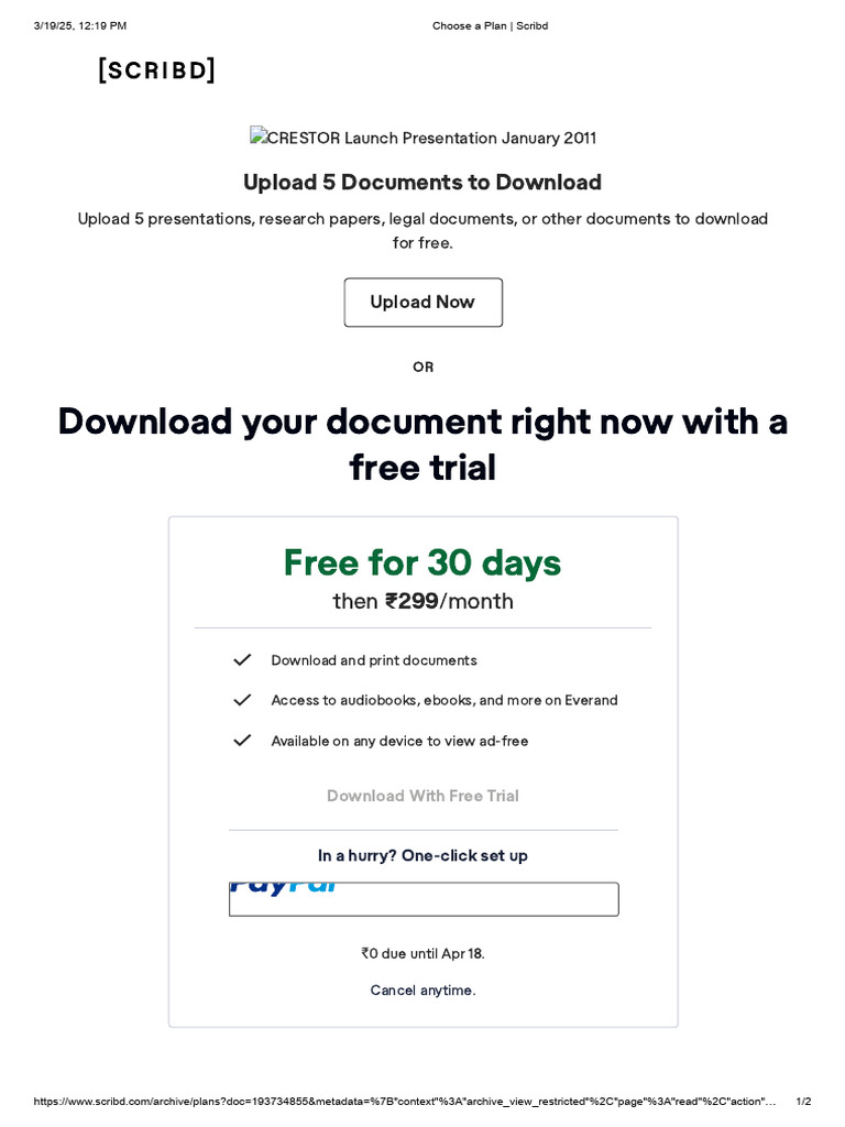 Choose a Plan _ Scribd | PDF