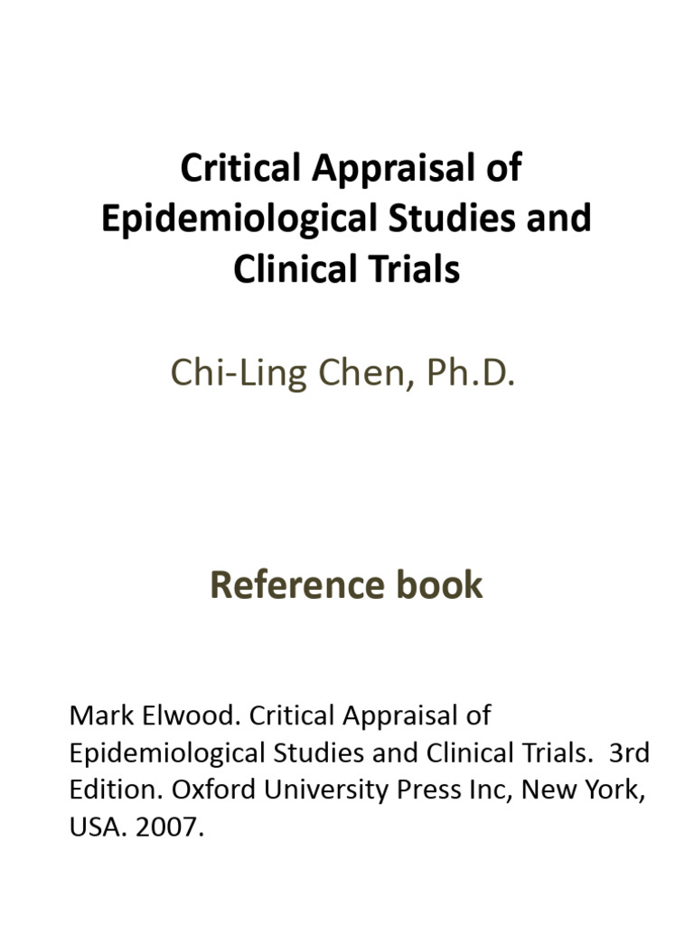 Critical Appraisal of Studies and Trials | PDF | Confounding | Causality