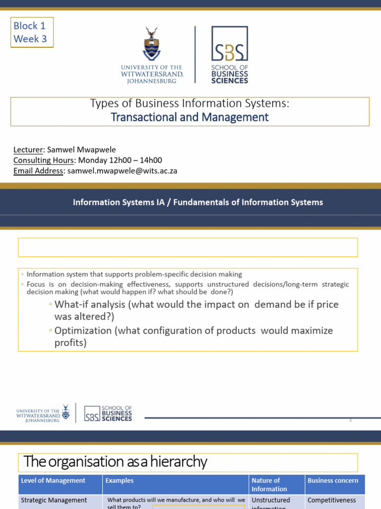 Types of Business Information Systems - DSS&ERP - Slides Only | PDF ...