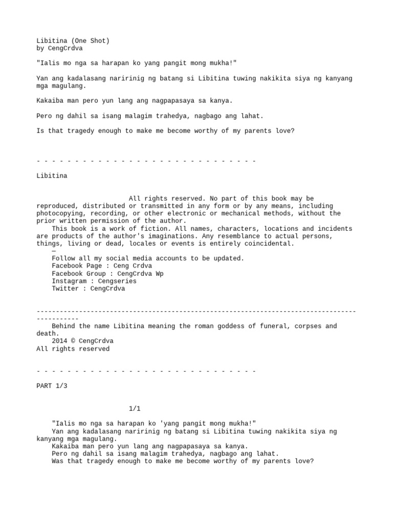 Libitina (One Shot) - CengCrdva? | PDF