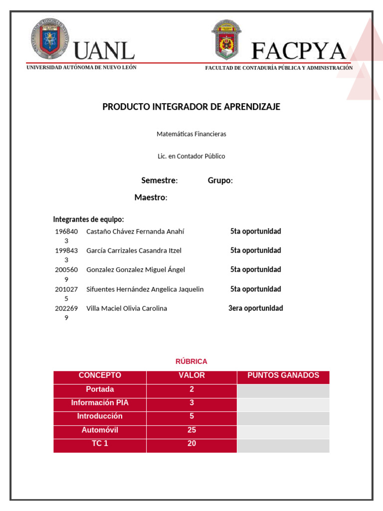 Pia Matfin 4i | PDF | Interés | Crédito