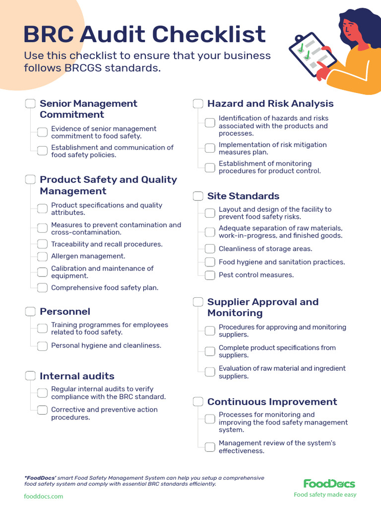 BRC Issue 9 Audit Checklist Guide | PDF | Food Safety | Audit