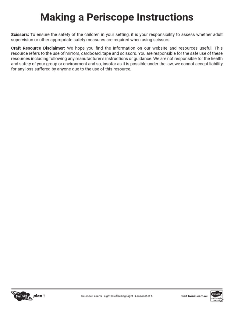 Making A Periscope Instructions | PDF